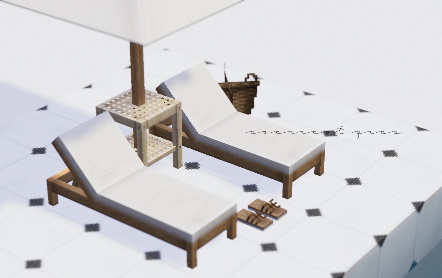 Poolside deck chairs | Blog | cocricot - Minecraft Textures & Objects